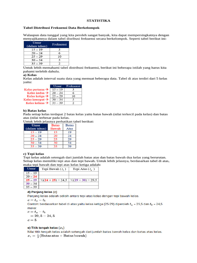 Materi Statistika Kelas Xii | PDF