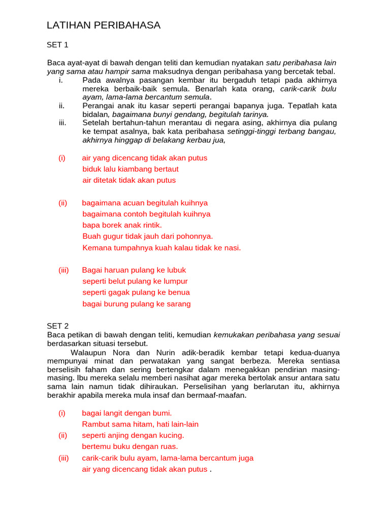 (SKEMA) PERIBAHASA TARGET SPM 2020 | PDF
