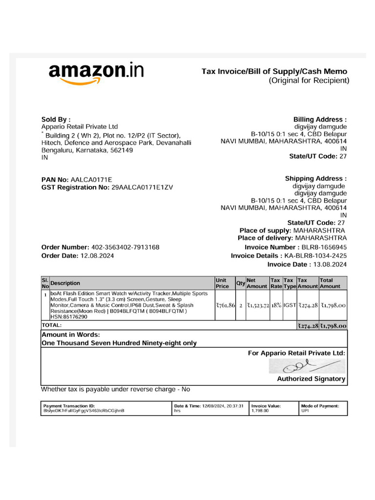 Boat Flash Red Invoice | PDF