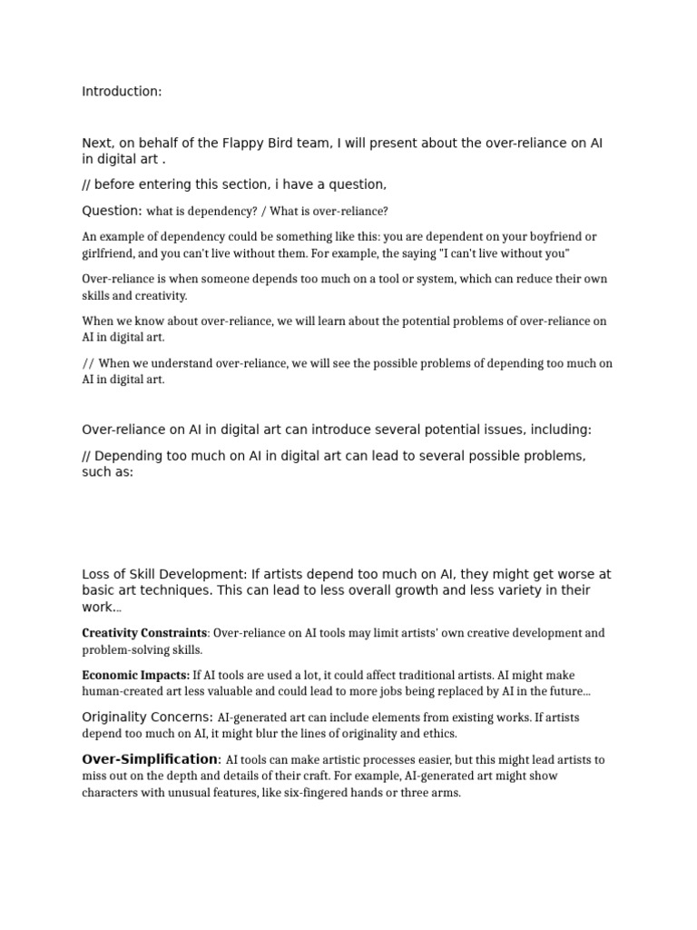 Over-reliance in AI on Digital art | PDF