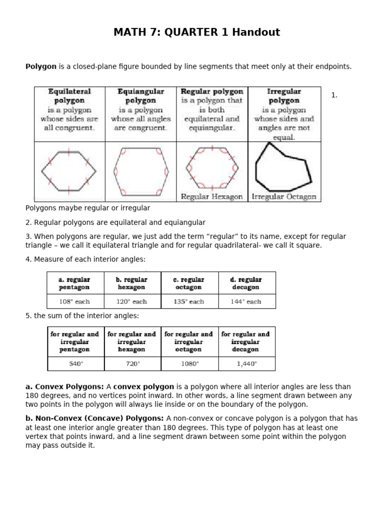 Handout Math 7 | PDF