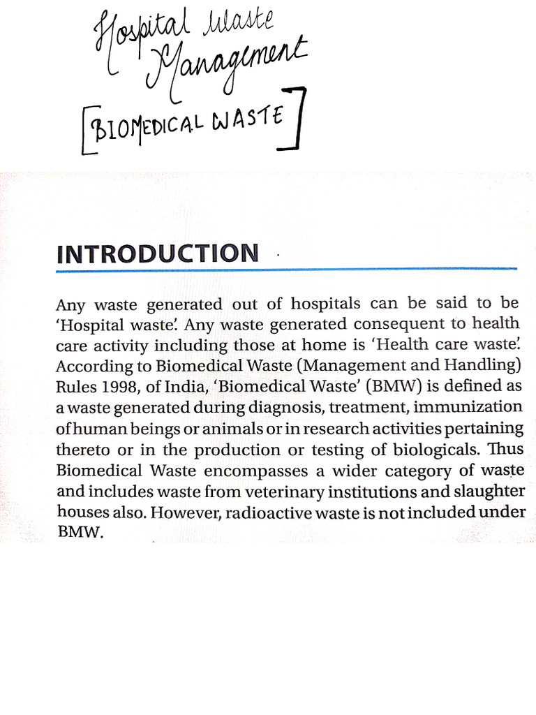 Biomedical Waste Commed | PDF