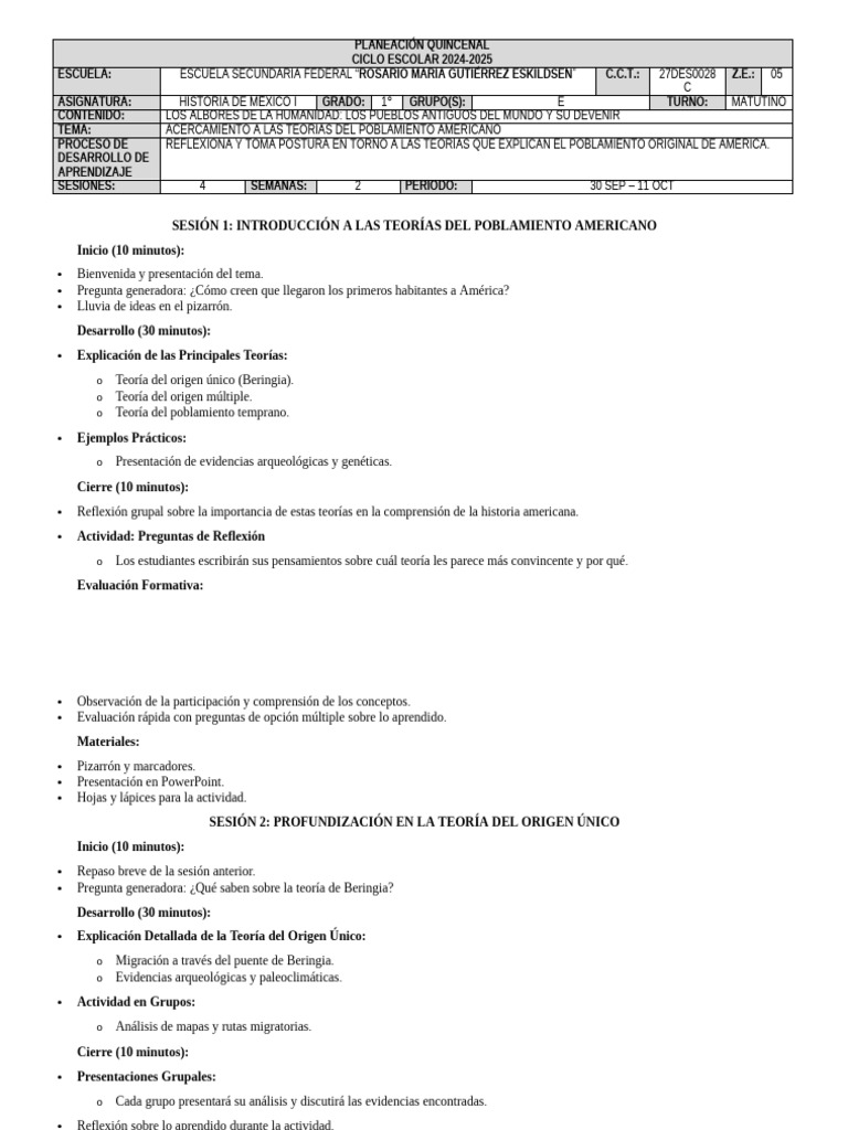 Plan 1-4 30 SEP - 11 OCT | PDF | History