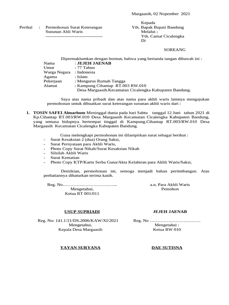 Blanko Fatwa Waris | PDF