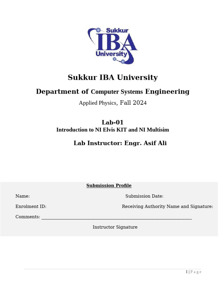 Lab-01 Introduction To NI Elvis Kit and Basics of Circuit Analysis | PDF