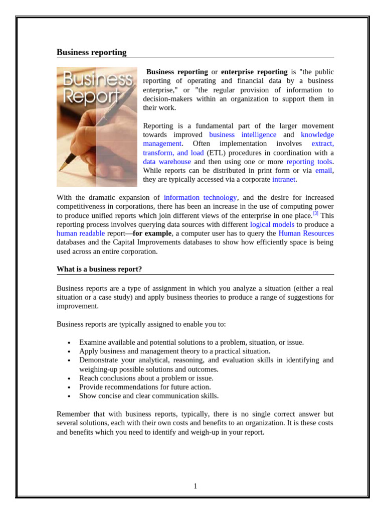 Business reporting | PDF