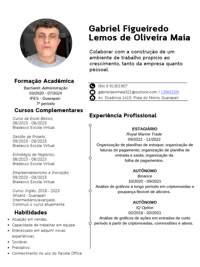 CV-Gabriel Figueiredo Lemos de Oliveira Maia | PDF