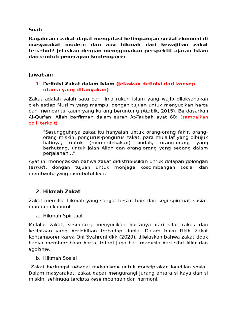 Contoh Menjawab Soal | PDF