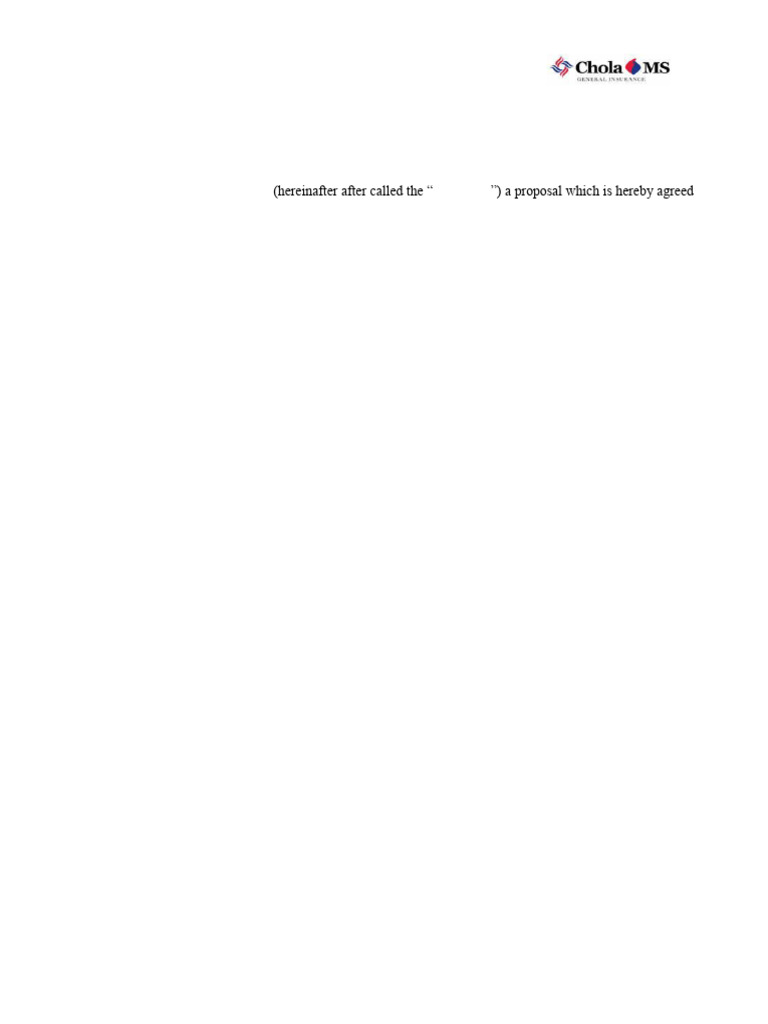 Chola Motor Warranty Insurance (Policy Wording ...