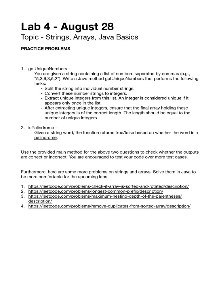 OOP Practice Problems - Lab 4 | PDF