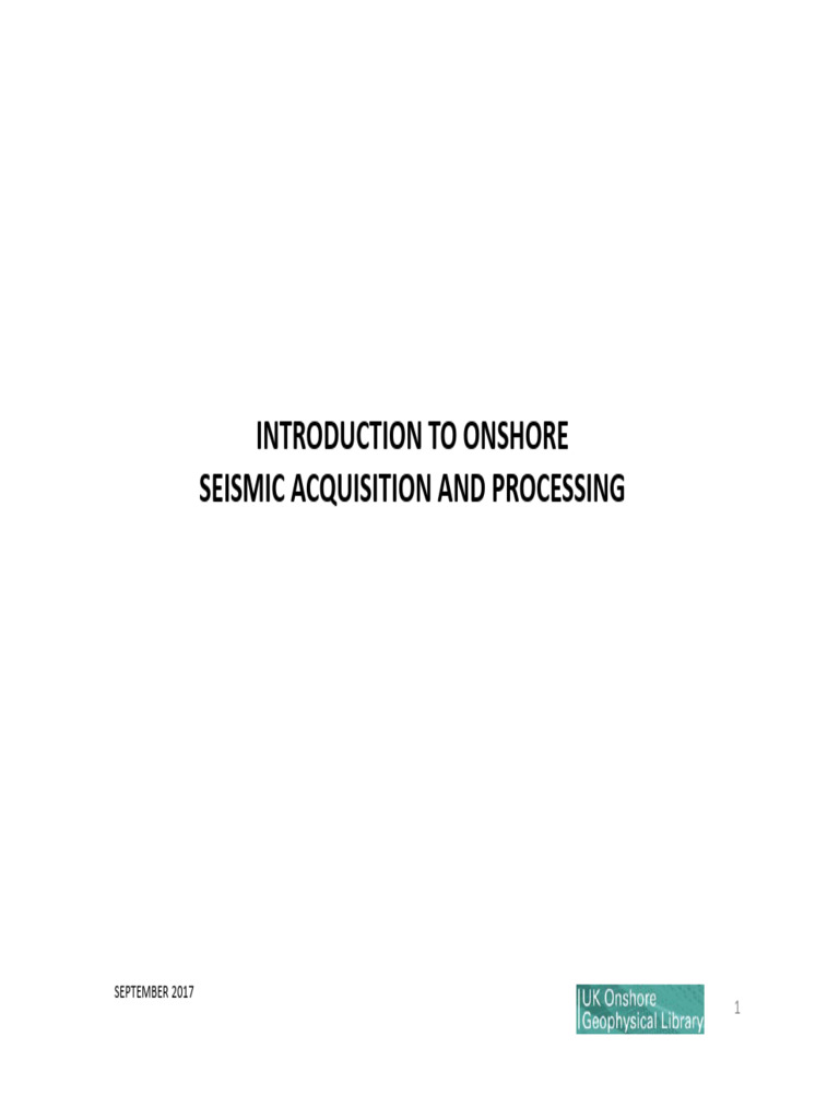 Onshore Acquisition Processing | PDF