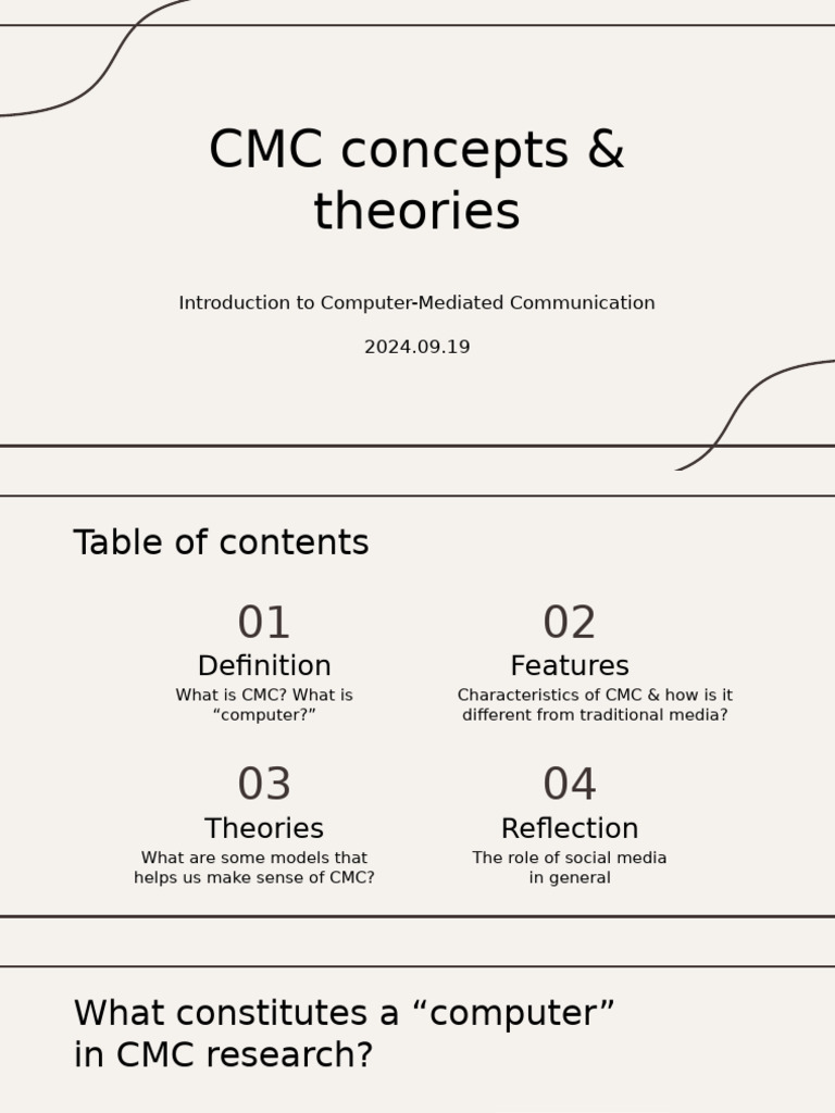 W2 - Intro To CMC | PDF