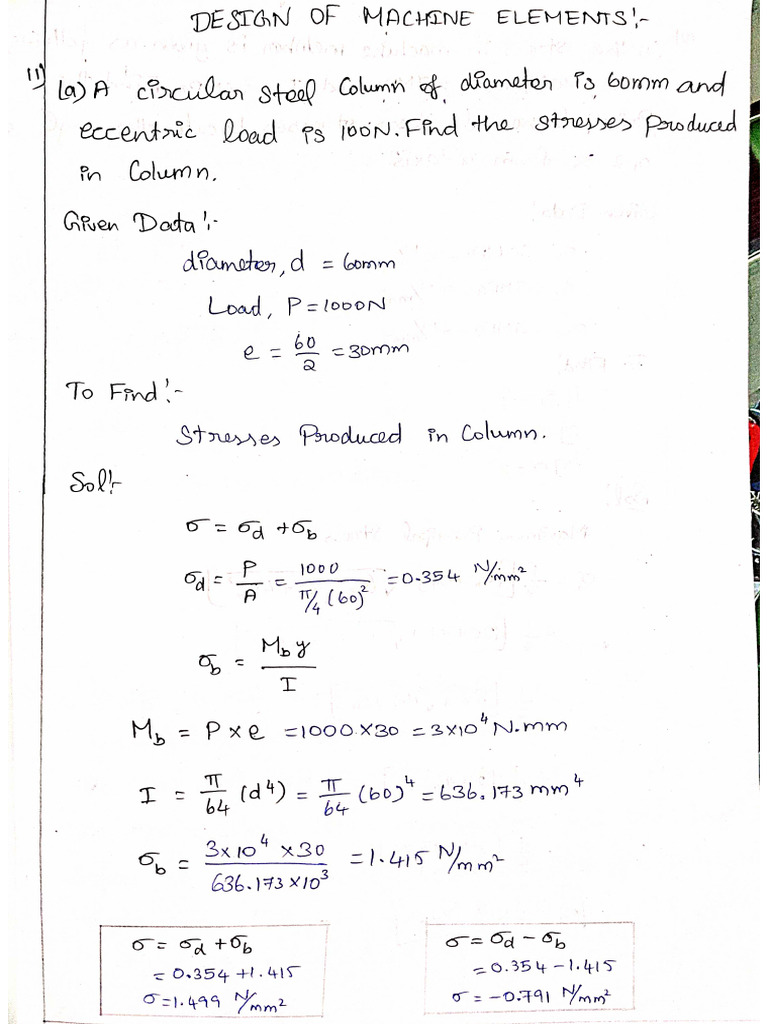 Design of machine elements assignment-1 | PDF