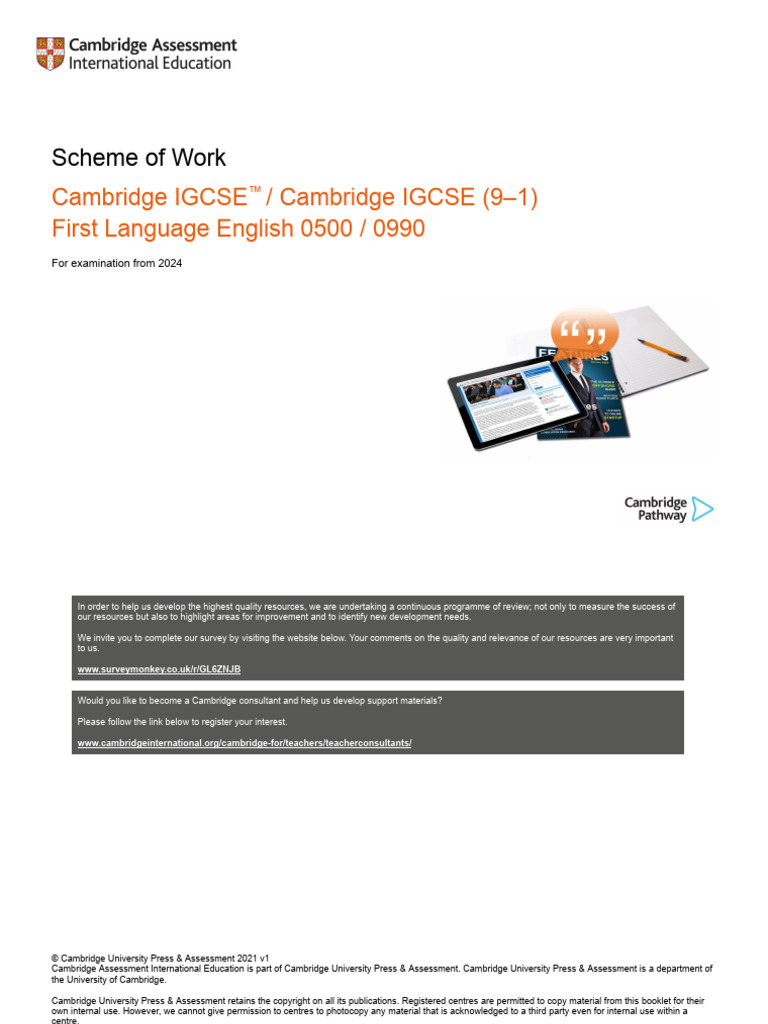 0500 Scheme of Work (For Examination From 2024) | PDF | Vocabulary ...