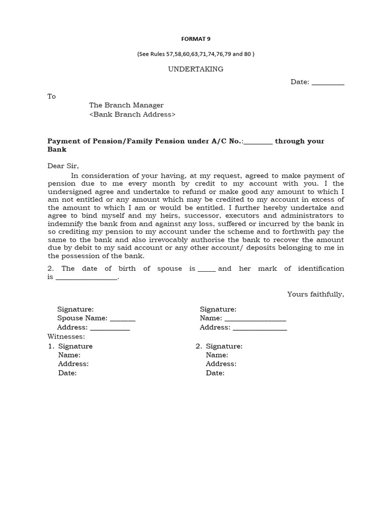Format9 Bank Undertaking | PDF