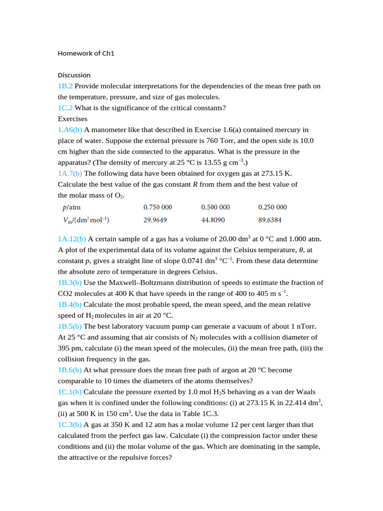 Homework of Ch1 | PDF