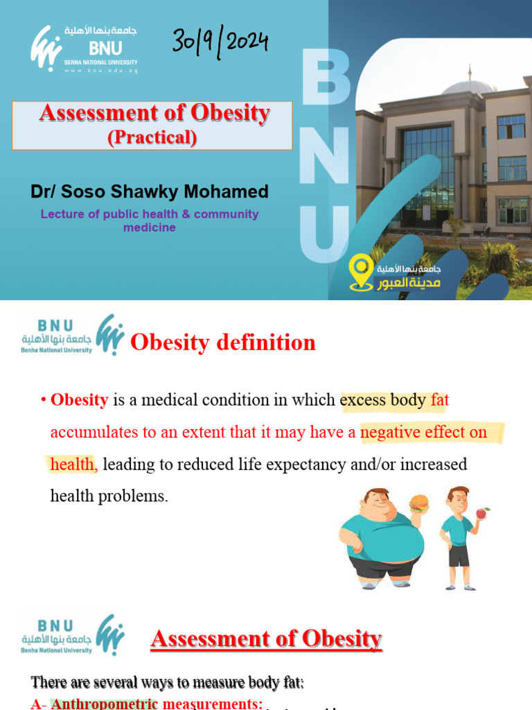 Comm - Assessment of Obesity Practical 2024 - 2025 | PDF