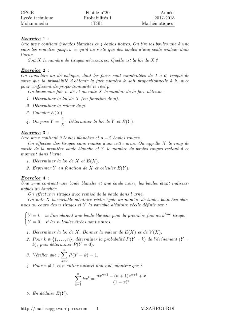 Td Variable Aleatoire | PDF