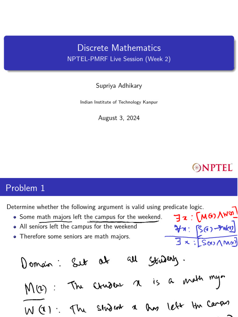 NPTEL PMRF Week-2 Discrete Mathematics | PDF