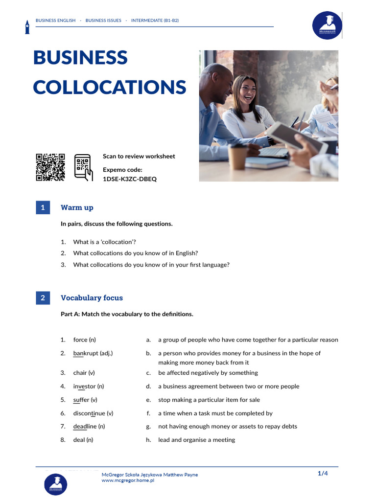 Business Collocations British English Student | PDF | Cognition ...