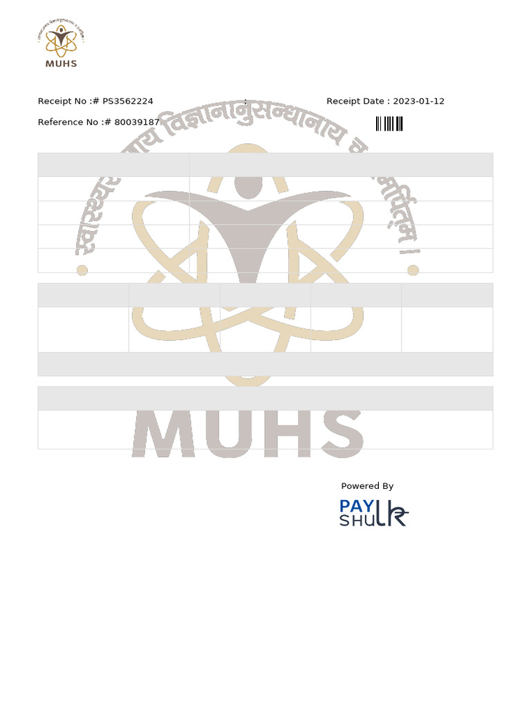 MUHS Research Payment | PDF