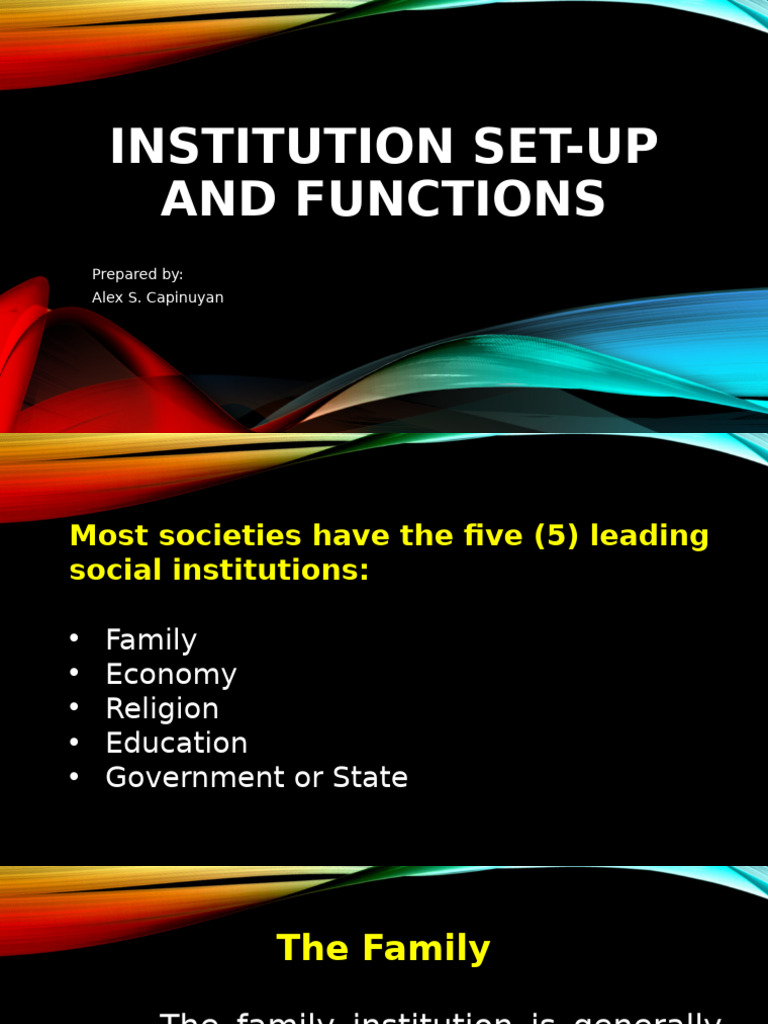 Institution Set-Up and Functions | PDF | Family | Institution
