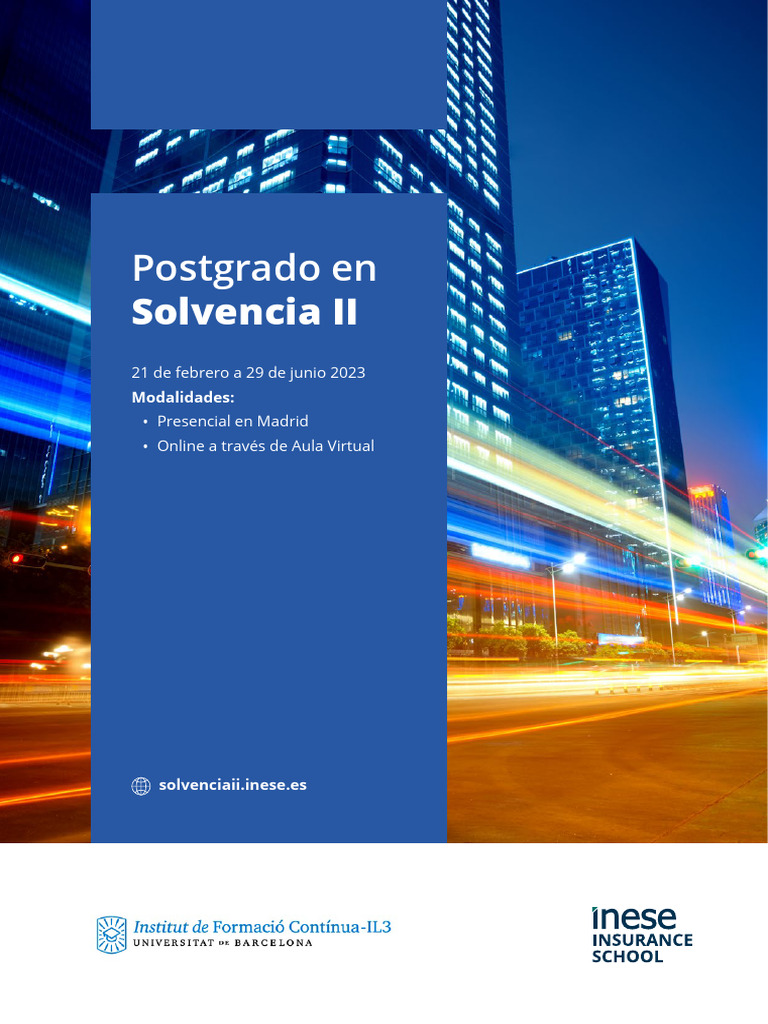 Postgrado en Solvencia II: Formación Integral | PDF | Seguro | Negocios