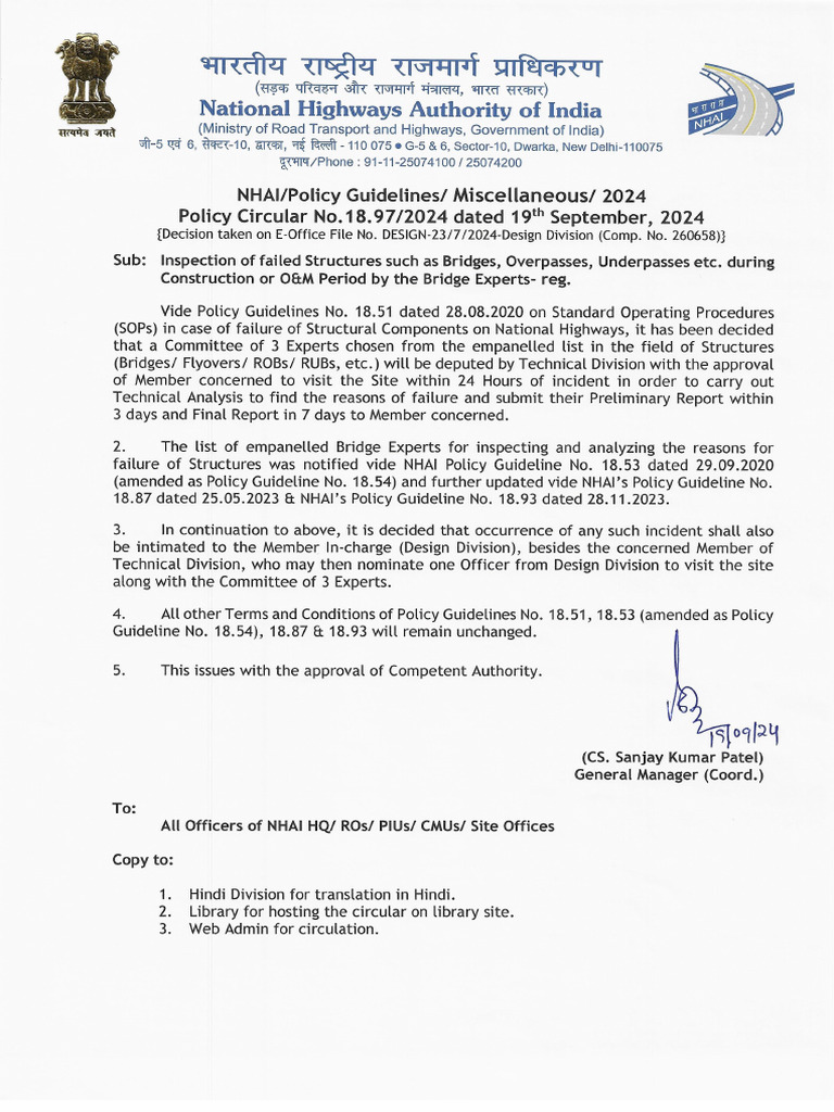 Policy Circular No. 18.97 | PDF