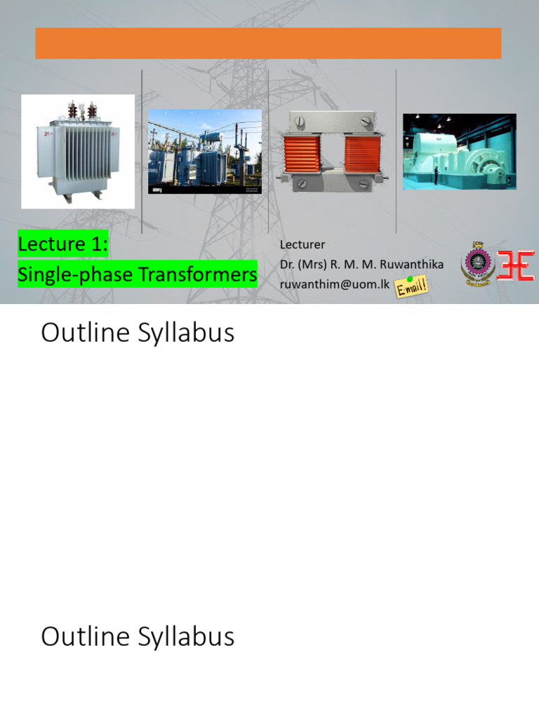 Lecture1-Single Phase Transformers I | PDF