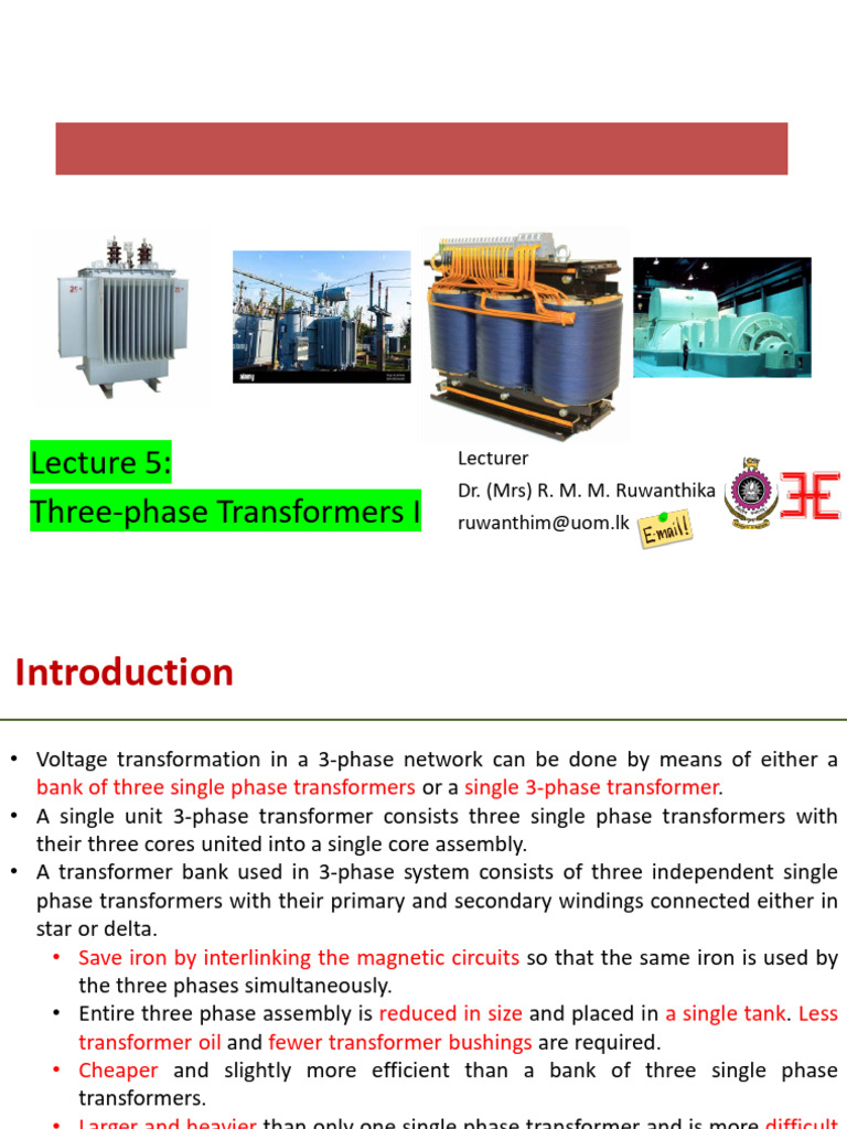 Lecture5-Three Phase Transformers I | PDF