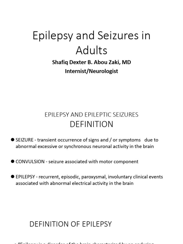 M3 - Epilepsy and Seizures in Adults PPT White | PDF