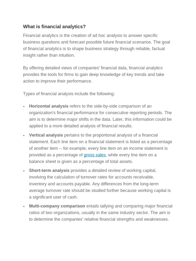 Understanding Financial Analytics Basics | PDF | Analytics | Finance ...