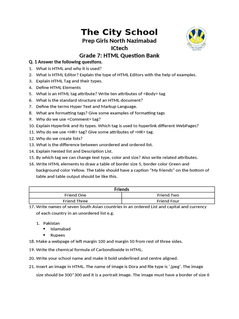 html-question-bank | PDF