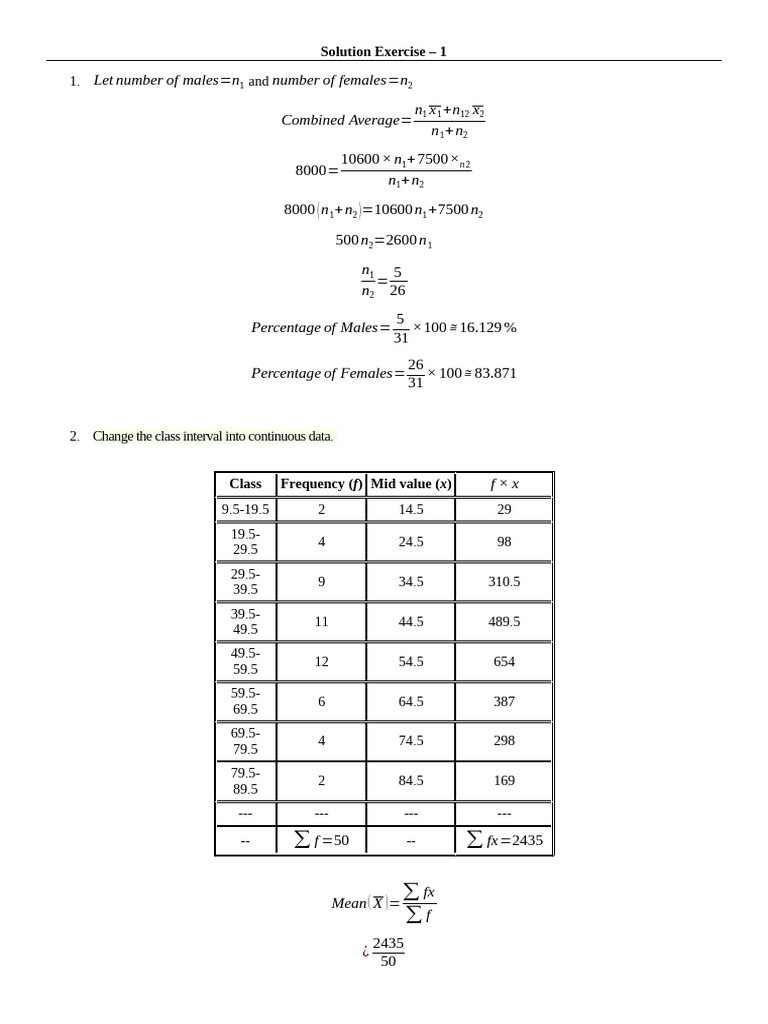 Solution Exercise 1 | PDF