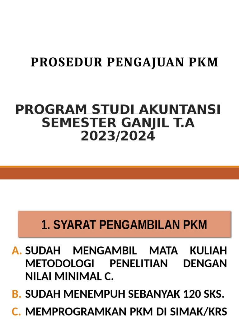 Prosedur Pengajuan PKM Akuntansi Ganjil 2023 | PDF