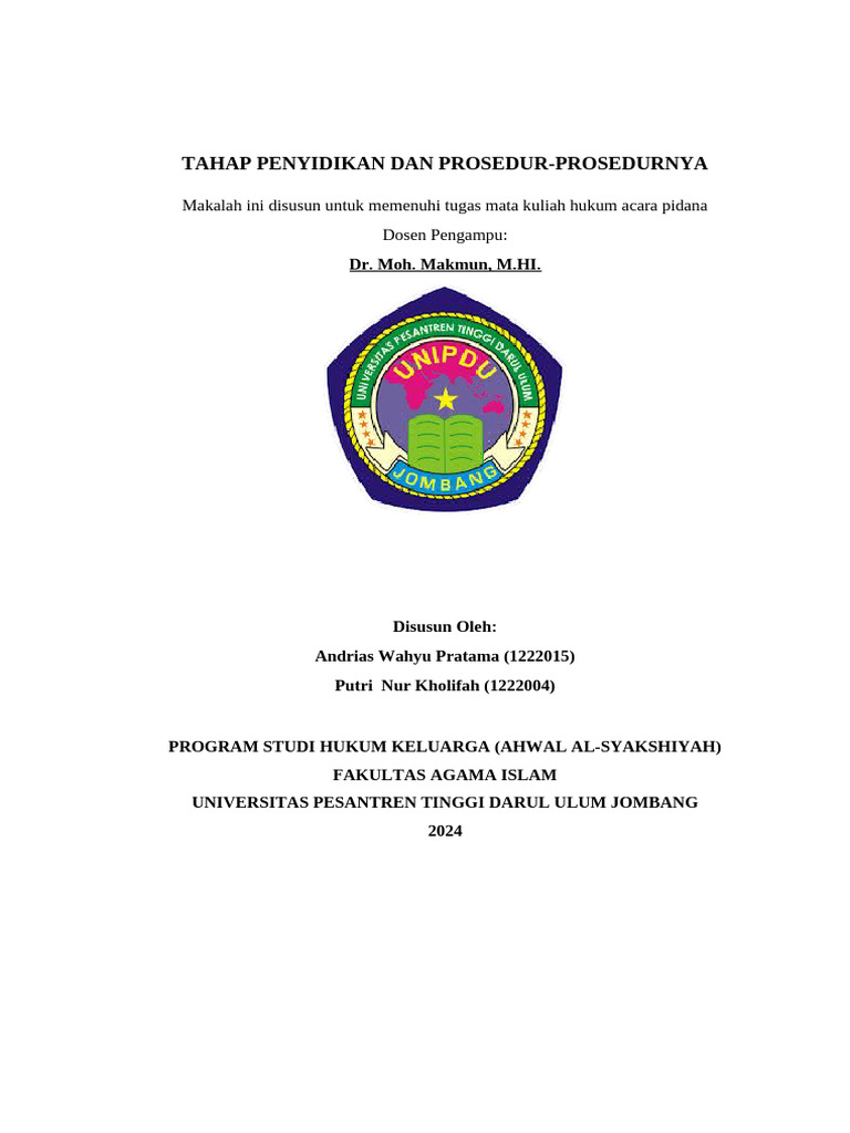 Tahap & Prosedur Penyidikan | PDF | Hukum