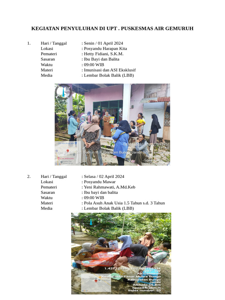 April Laporan Penyuluhan Di Upt | PDF