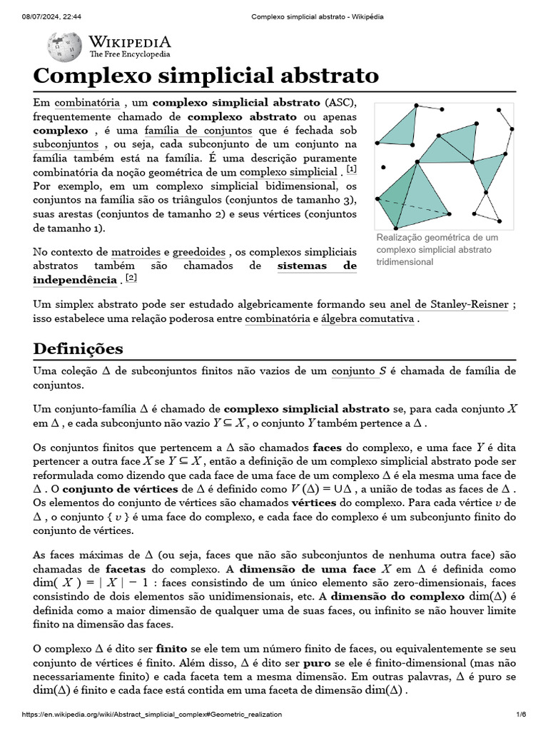 Complexo simplicial abstrato - Wikipédia | PDF