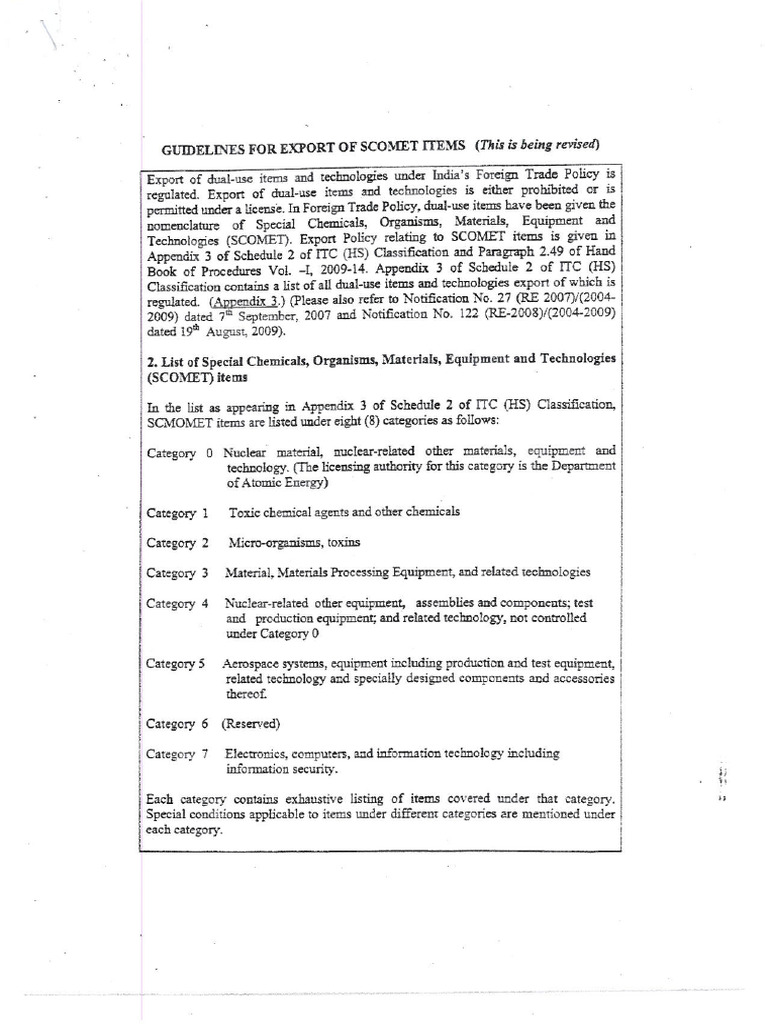 SCOMET Items | PDF