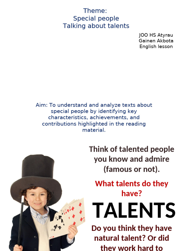Special People - Talents | PDF