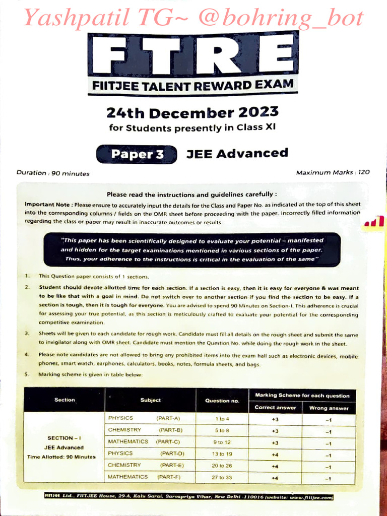 FTRE - Paper 3 | PDF