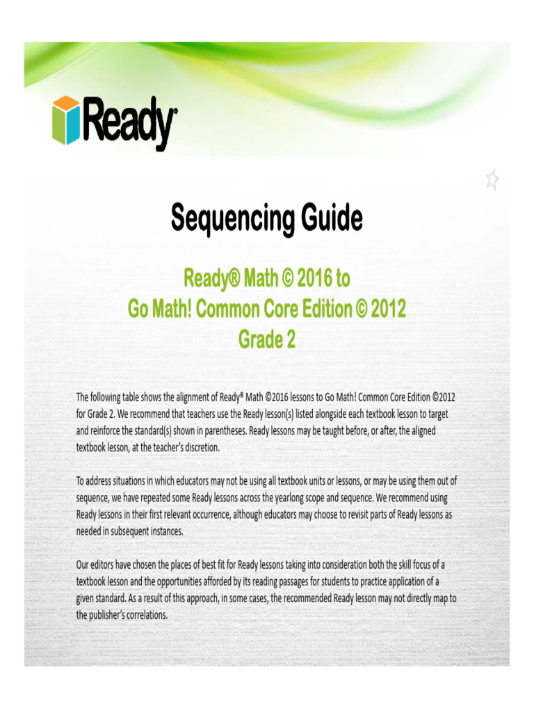 Gomath Commoncore Ready2016 Grade 2 | PDF
