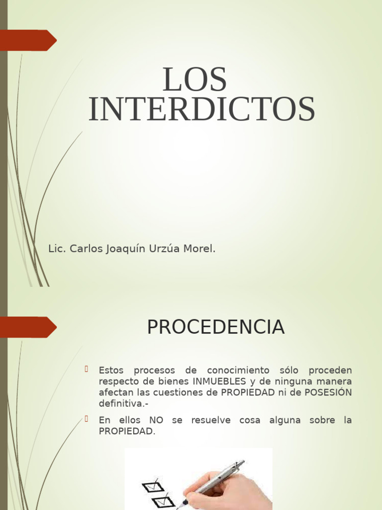 Los Interdictos Juicio Sumario | PDF