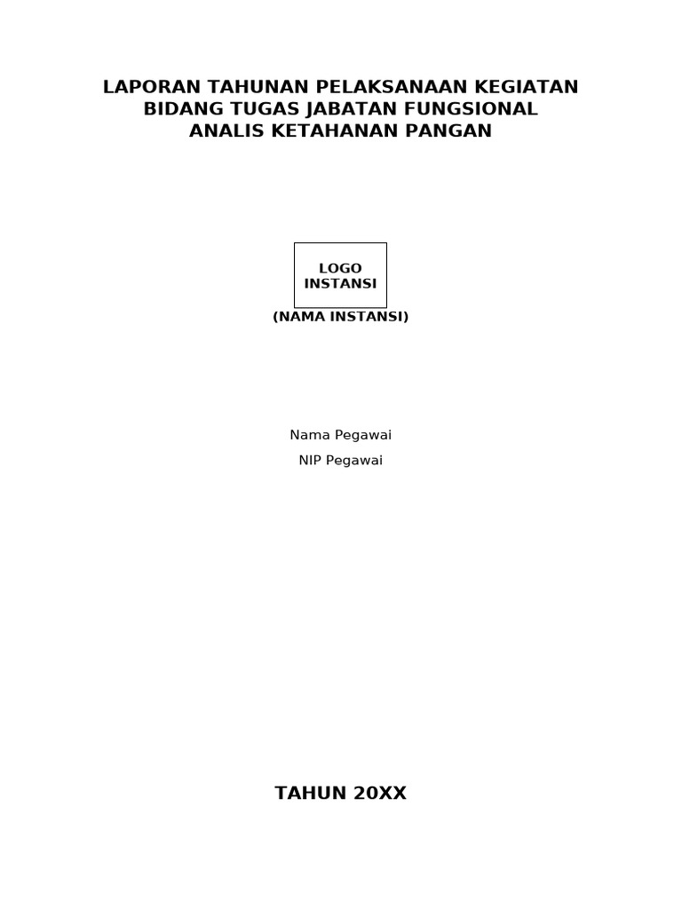 Contoh Format Laporan Pelaksanaan Kegiatan Bidang Tugas JF | PDF