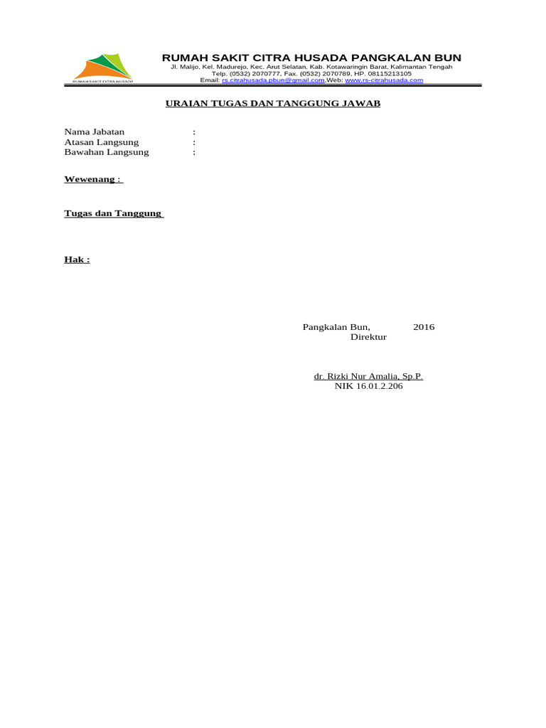 Format Jobdesk | PDF