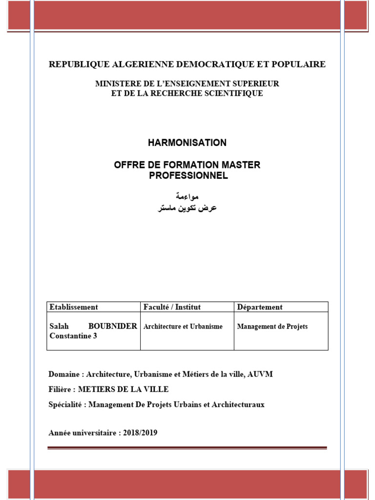 Offres de Formations Master Management de Projets - Compressed | PDF