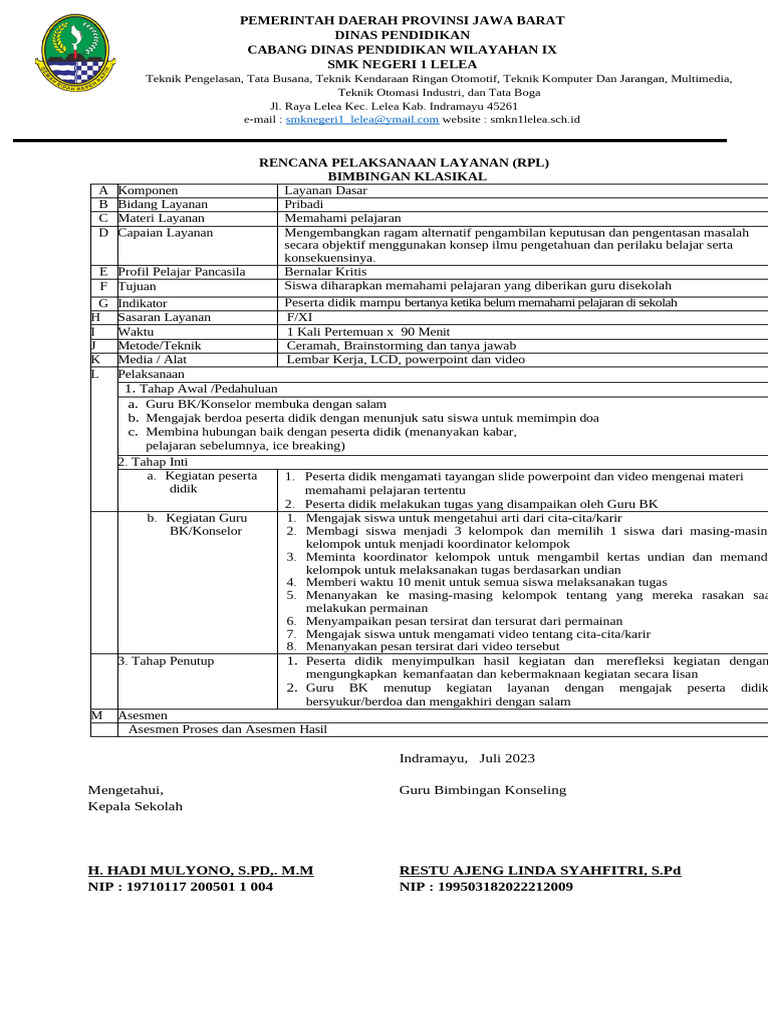 RPL Xi Memahami Pelajaran | PDF