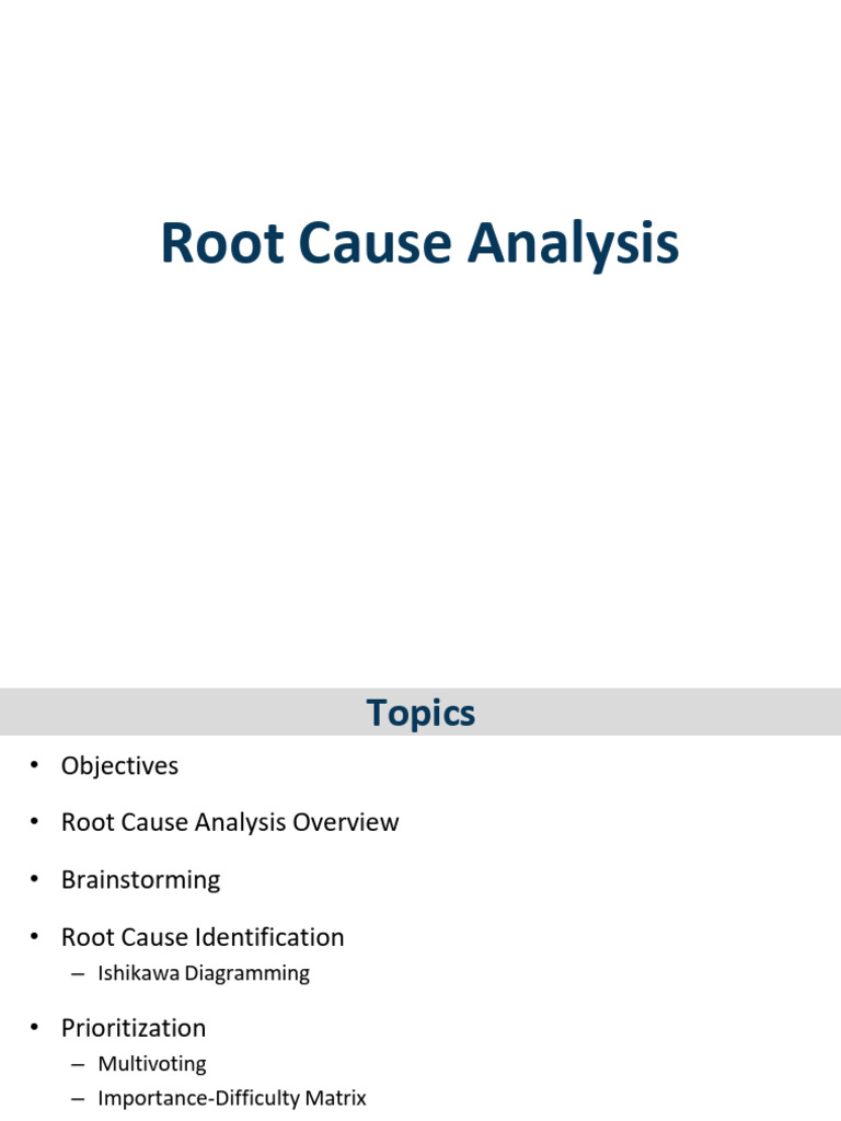 Root Cause Analysis | PDF