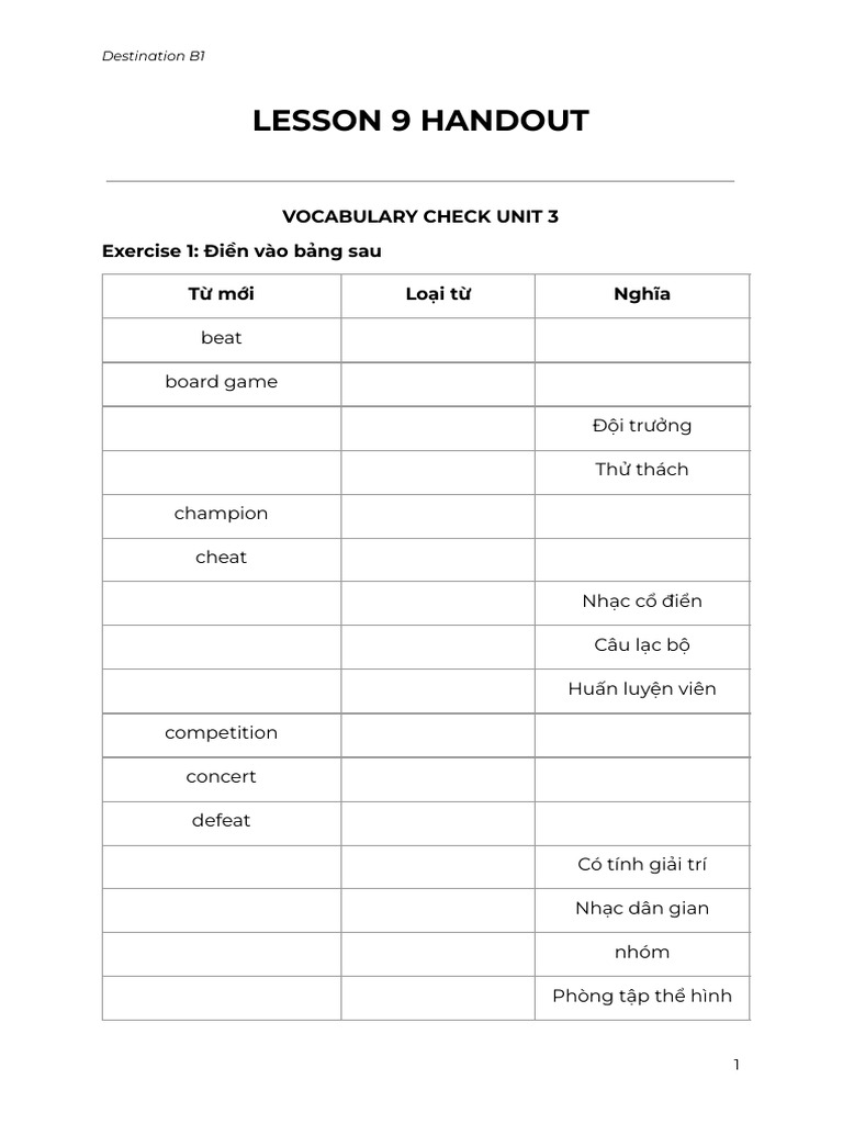 TALENTX-ĐT-LESSON-9-HANDOUT | PDF