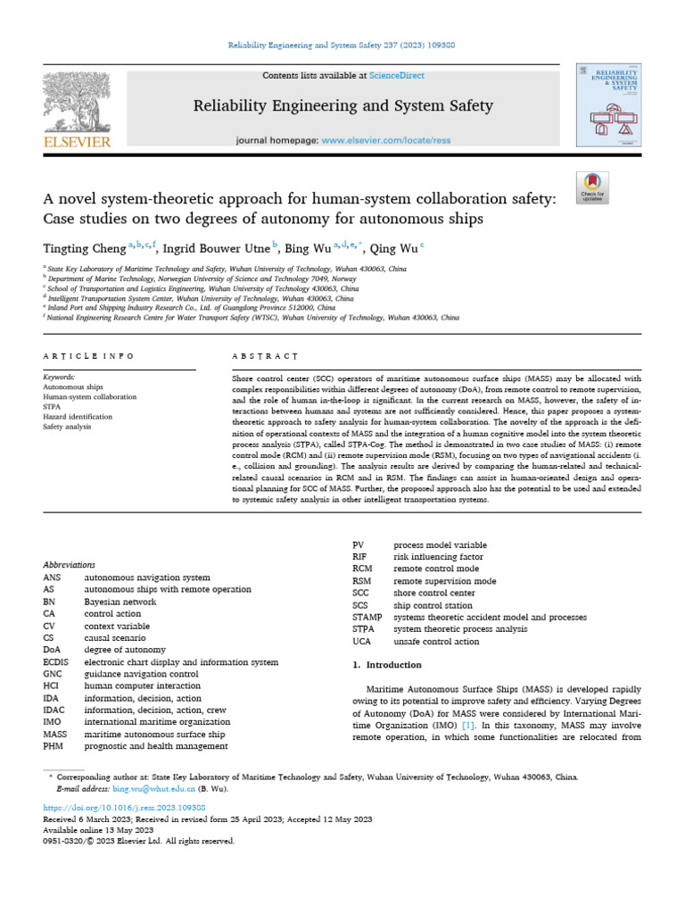 A Novel System-Theoretic Approach For Human-System Collaboration Safety - Case Studies On Two ...